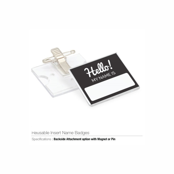 Reusable Insert Name Badges - Corporate Gifts Supplier in UAE - QasGifts