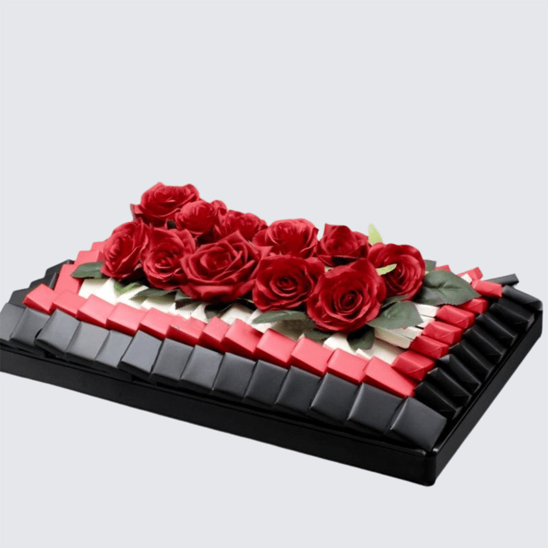 ROSE FLOWER DECORATED CHOCOLATE TRAY - Corporate Gifts Supplier in UAE ...