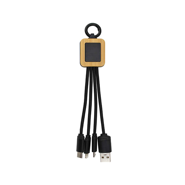 Bamboo Light Up Logo Multi-Charging Cables Type C - Corporate Gifts ...