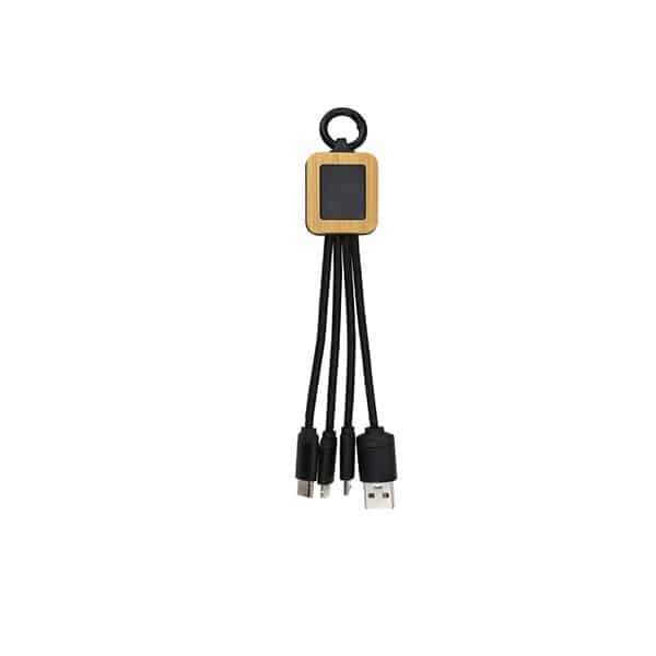 Bamboo Light Up Logo Multi-Charging Cables Type C - Corporate Gifts ...
