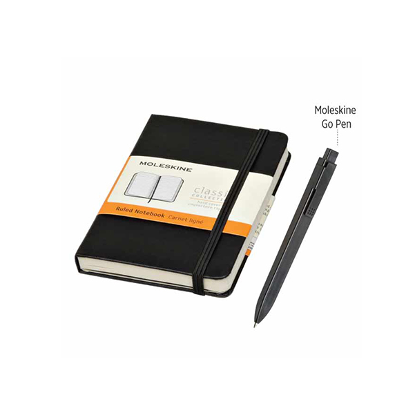 Moleskine Classic Large Notebook & Go Pen Set (Black) - Corporate Gifts ...